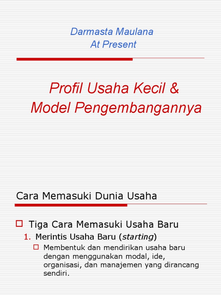 A6. Profil Usaha Kecil Dan Pengembangannya | PDF