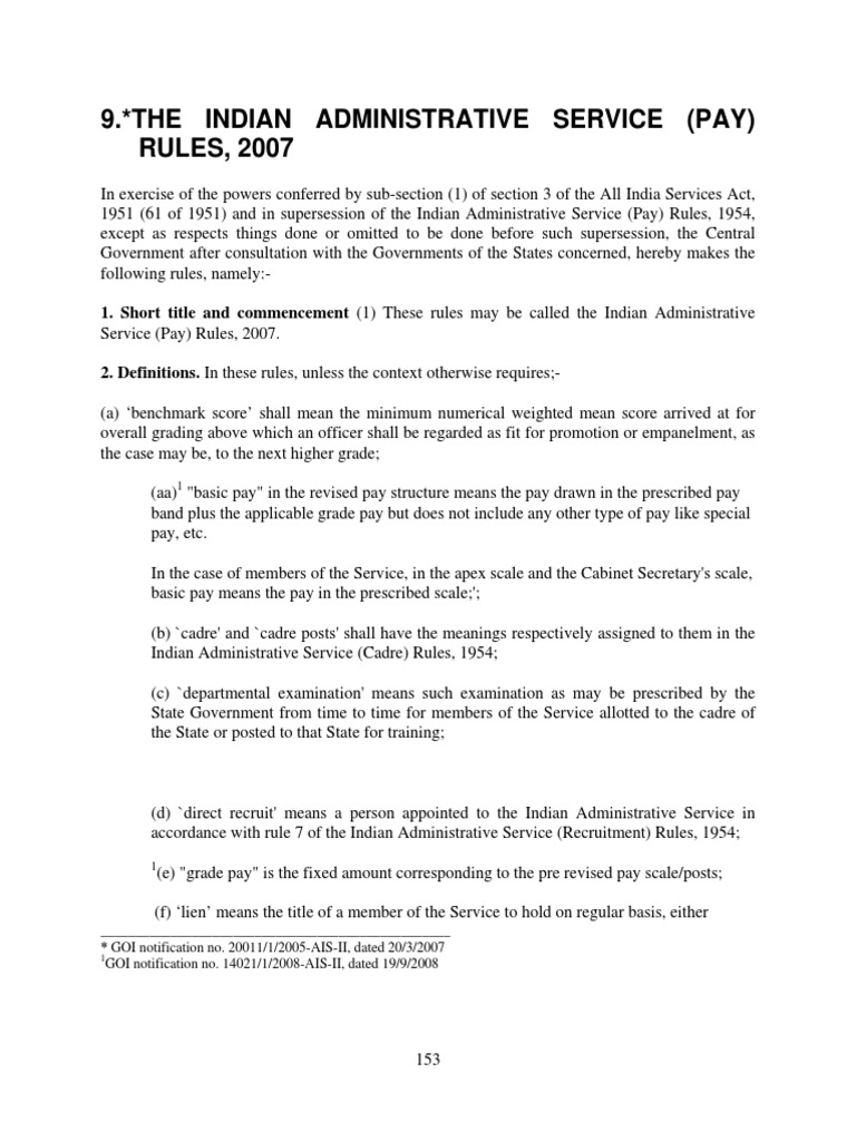 Revised AIS Rule Vol II IAS Rule 09 | PDF | Government Of India | Social Institutions