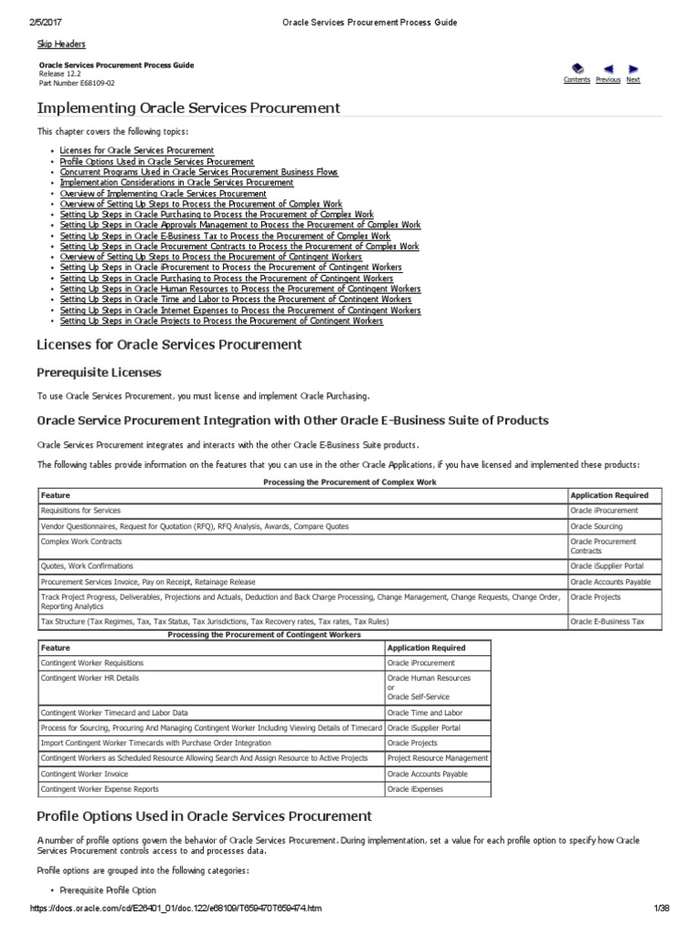 Oracle Services Procurement Process Guide | PDF | Procurement | Human ...