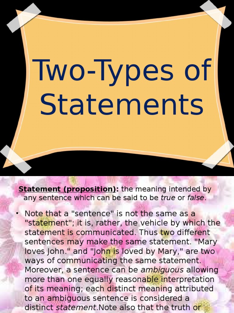 Two Types of Statements Explained | PDF | A Priori And A Posteriori ...