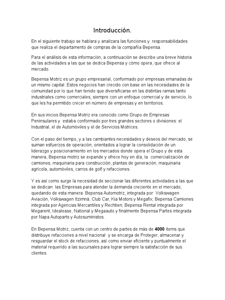 Bepensa Motriz Compra | PDF | Presupuesto | Business