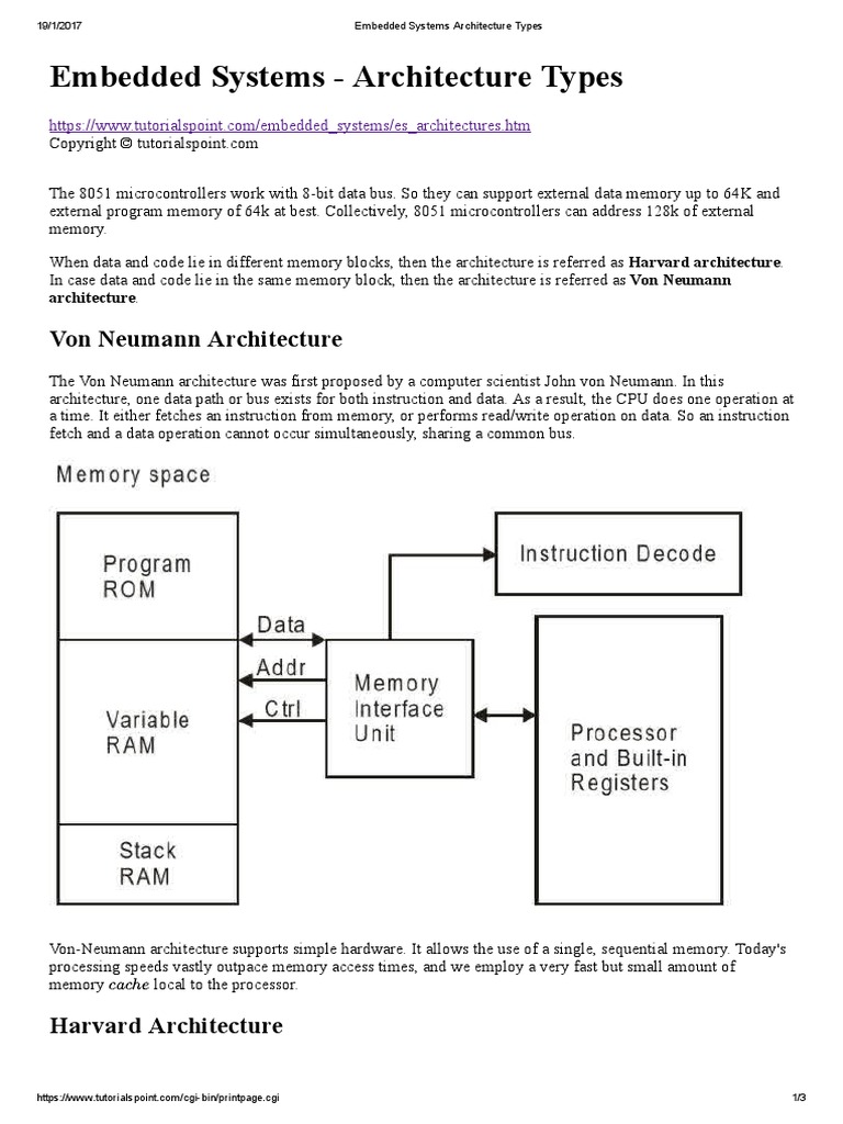 Embedded Systems Architecture Types | PDF | Instruction Set | Computer ...