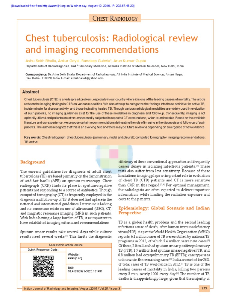 Jurnal 3 | PDF | Tuberculosis | Medical Imaging