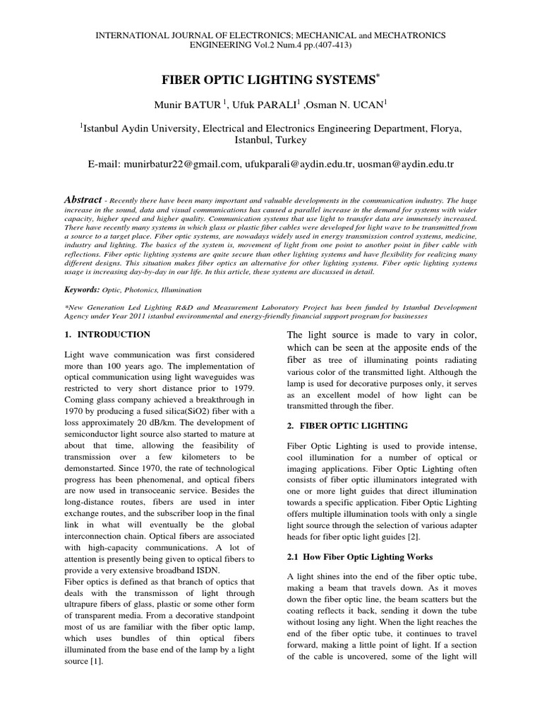 Fiber Optic Lighting Systems PDF | PDF