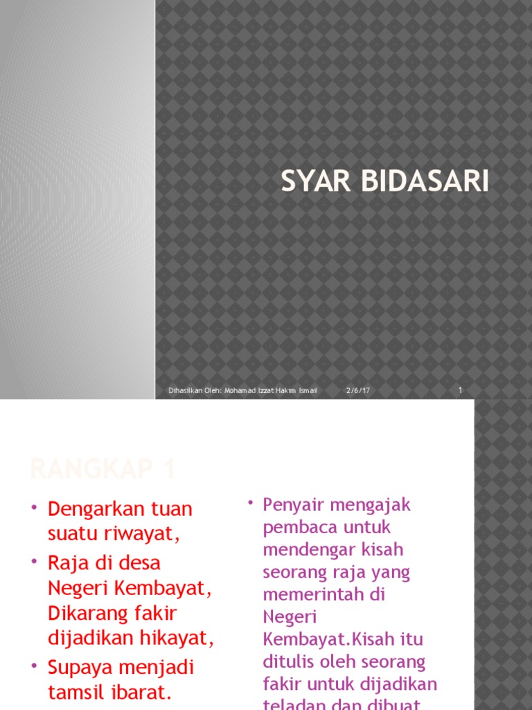 Puisi Tradisional - Syair Bidasari | PDF