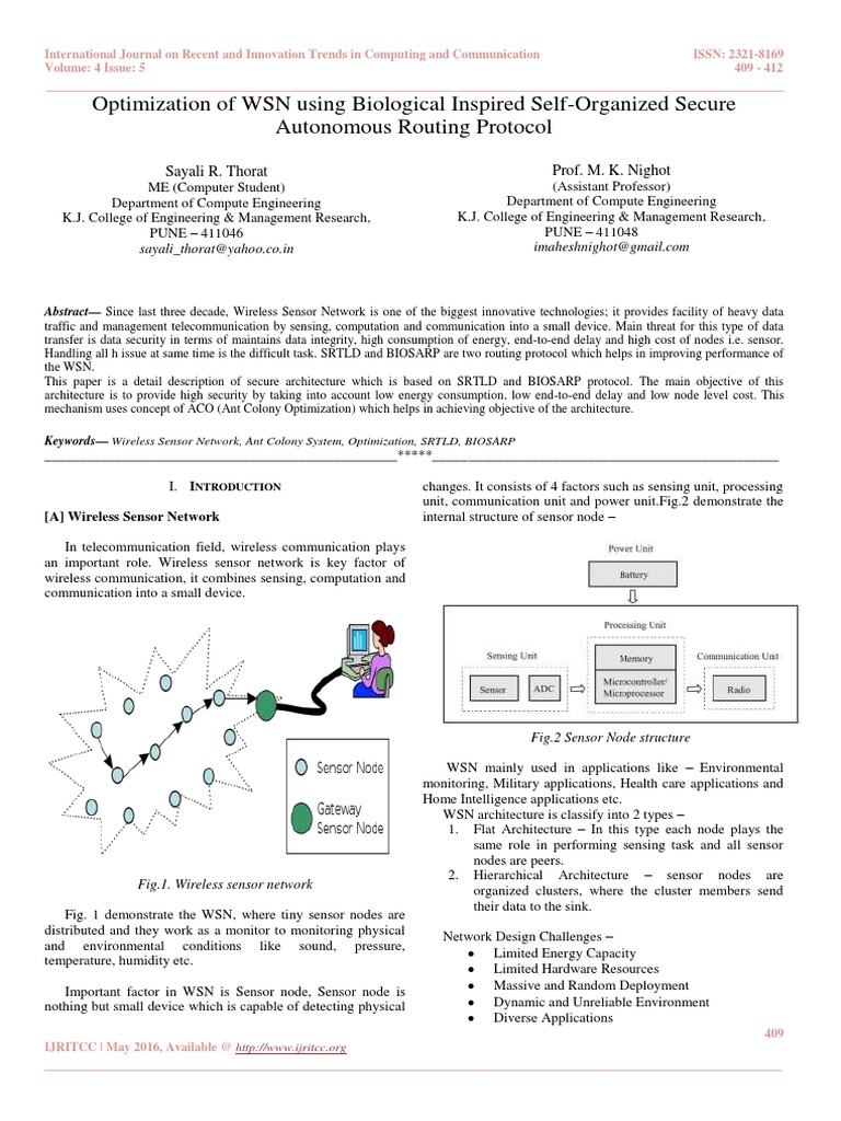 Optimization of WSN Using Biological Inspired Self-Organized Secure Autonomous Routing Protocol ...