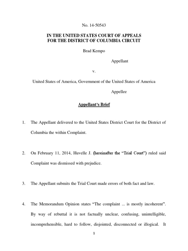 Court of Appeal Brief | PDF | Federal Tort Claims Act | Summary Judgment