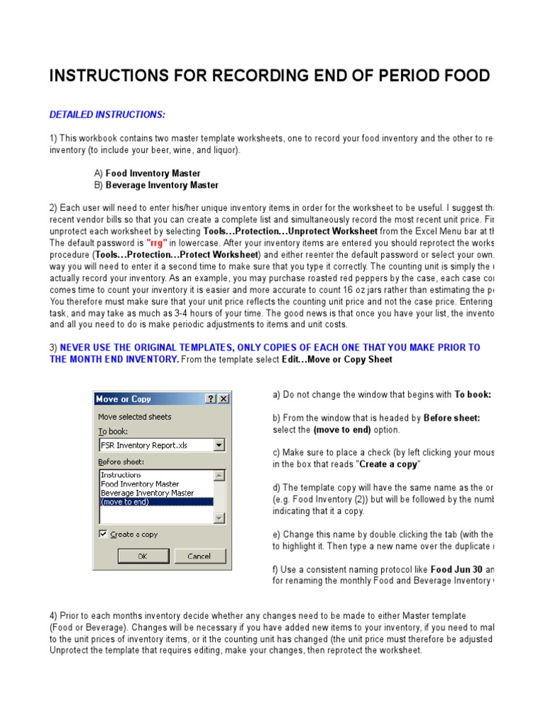 Excel Food Inventory Control Template | PDF | Inventory | Microsoft Excel