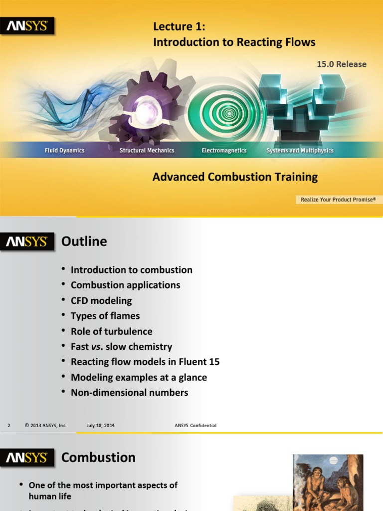 Fluent Combustion 15.0 L01-Introduction | PDF | Turbulence | Reaction Rate