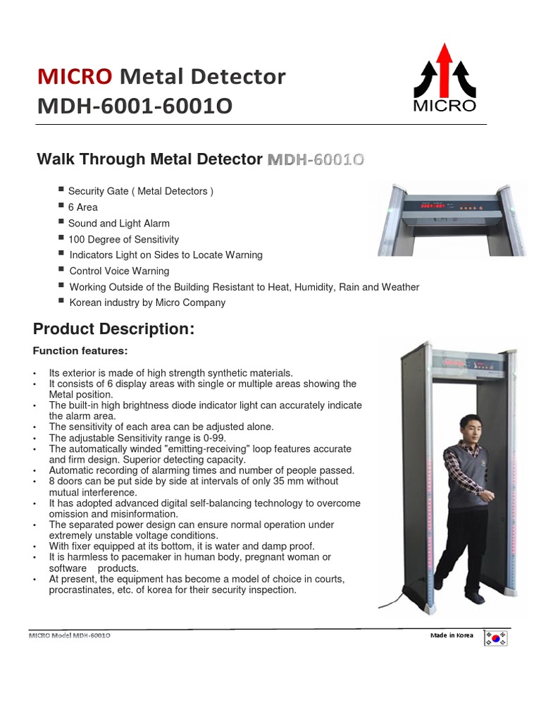 MiCRO MDH 6001 6001O Datasheet | PDF | Sensor | Electronics