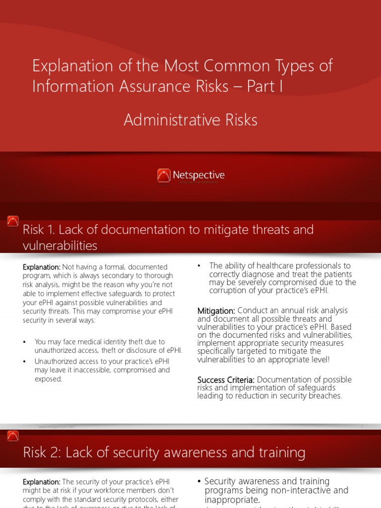 Explanation of The Most Common Types of Administrative Risks | PDF