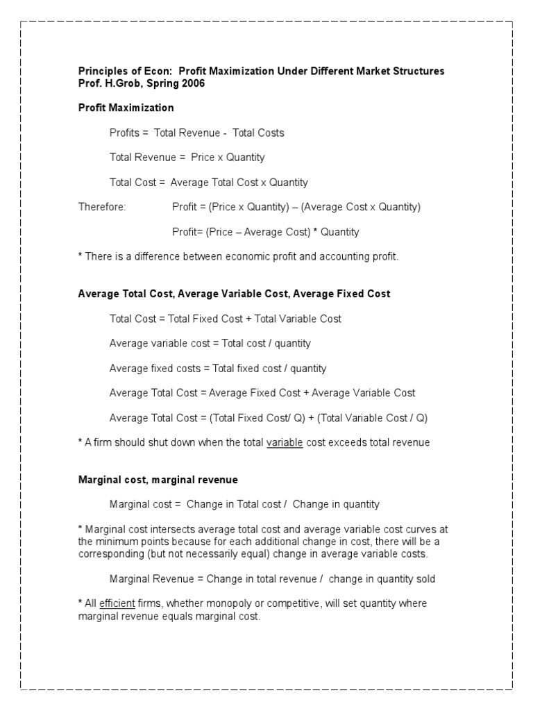 Profit Maximization | PDF | Monopoly | Perfect Competition