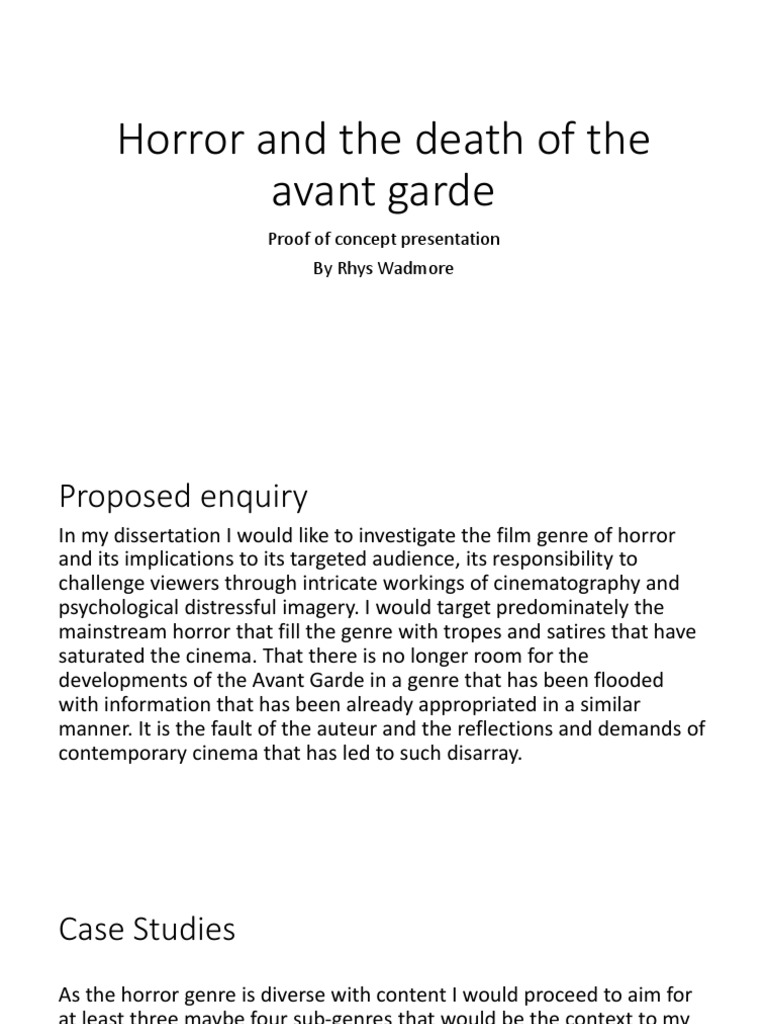 Horror and The Death of The Avant Garde | PDF | Horror Films | Cinema