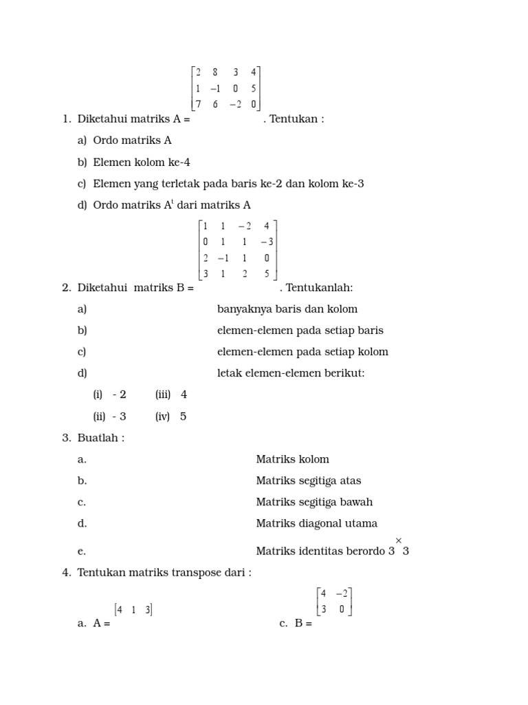 Kumpulan Soal Matriks | PDF