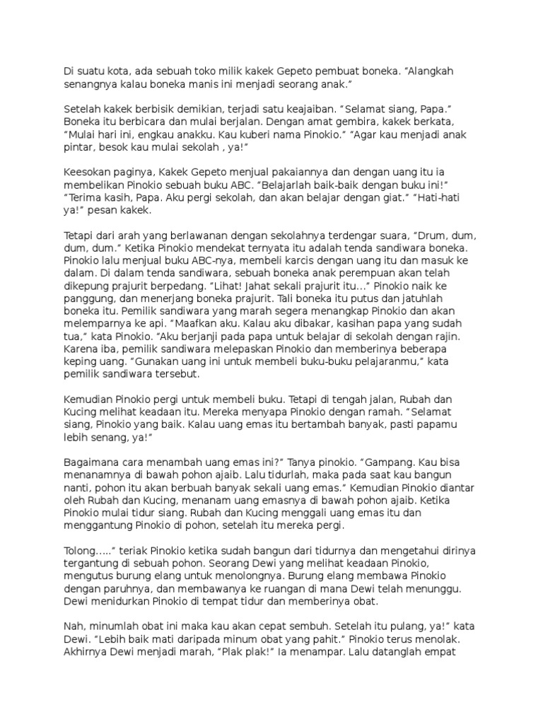 Dongeng Pinokio | PDF