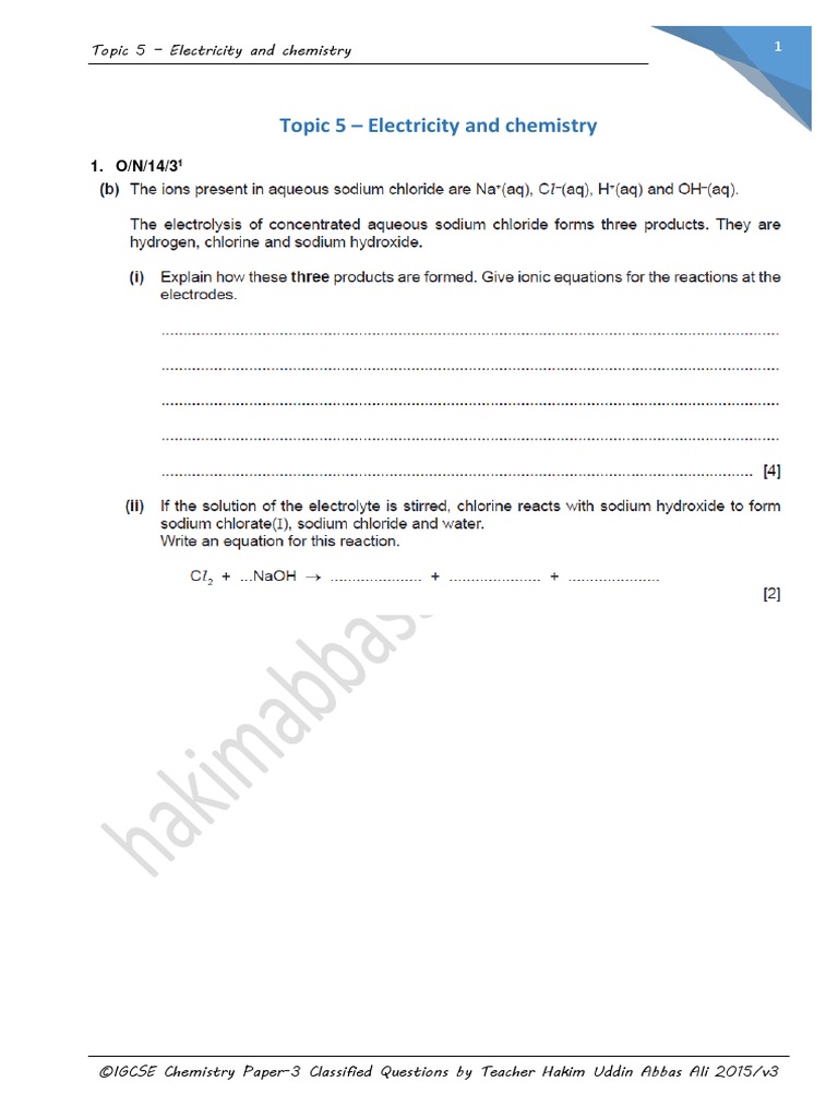 5.electricity and Chemistry | PDF | Natural Sciences | Chemistry