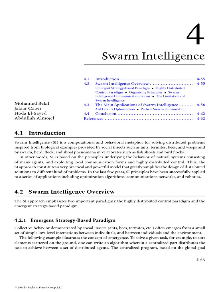 Swarm Intelligence Pdf Pdf Mathematical Optimization Emergence