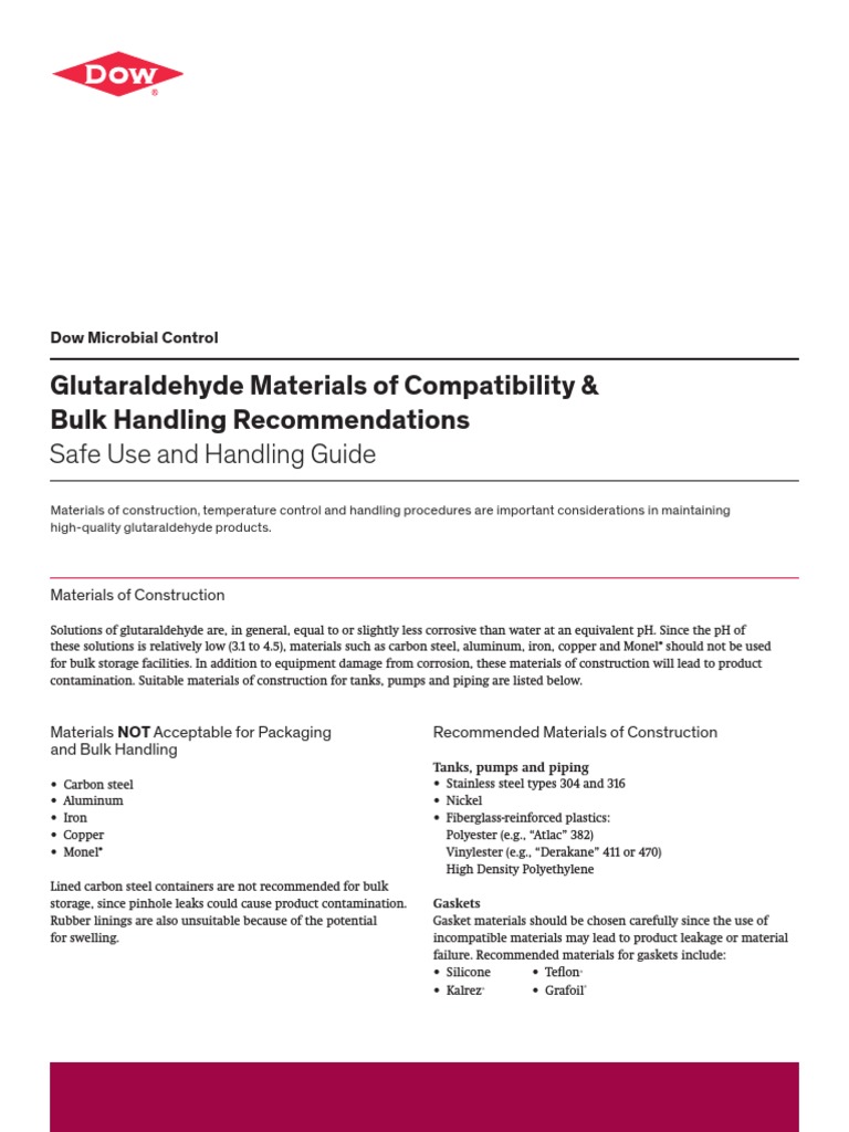 Glutaraldehyde Bulk Handling | Hvac | Steel