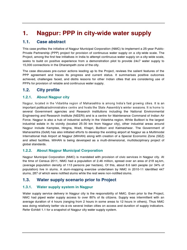 Nagpur's 24x7 Water Supply Initiative | PDF | Public–Private ...