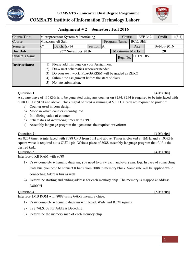 EEE342 Assignment 2 | PDF | Central Processing Unit | Digital Electronics