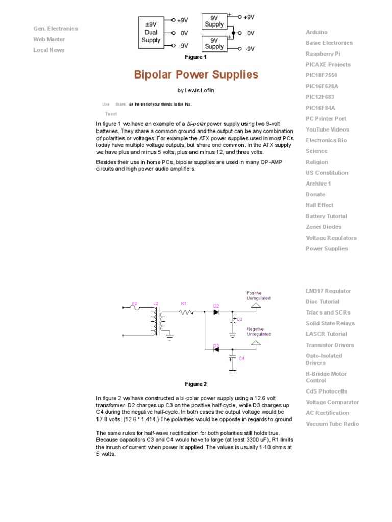 Bipolar Power Supplies | Download Free PDF | Rectifier | Power Supply