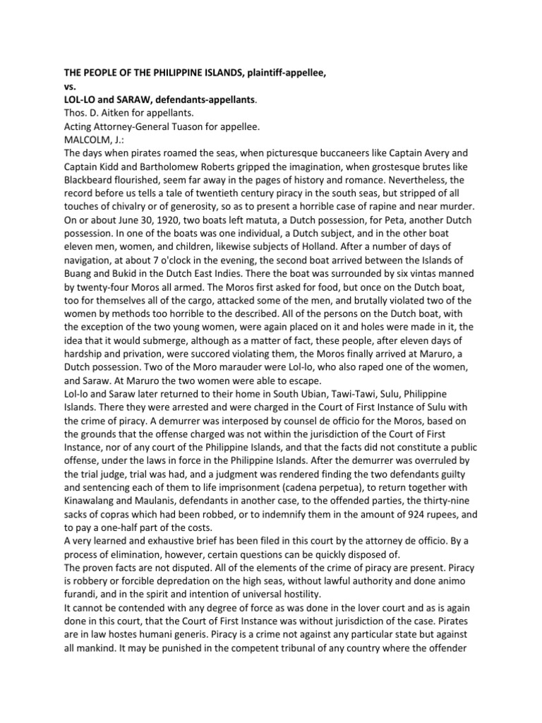 Piracy Cases | PDF | Plea | Piracy