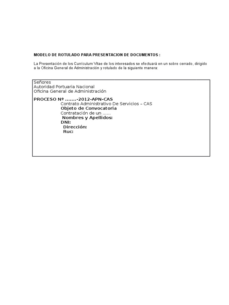Modelo de Rotulado para Presentacion de Documentos | PDF