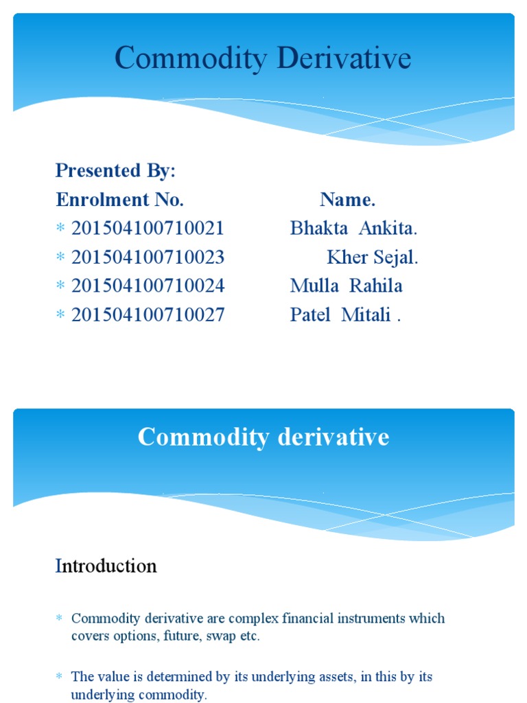 Understanding Commodity Derivatives | PDF | Derivative (Finance) | Over ...