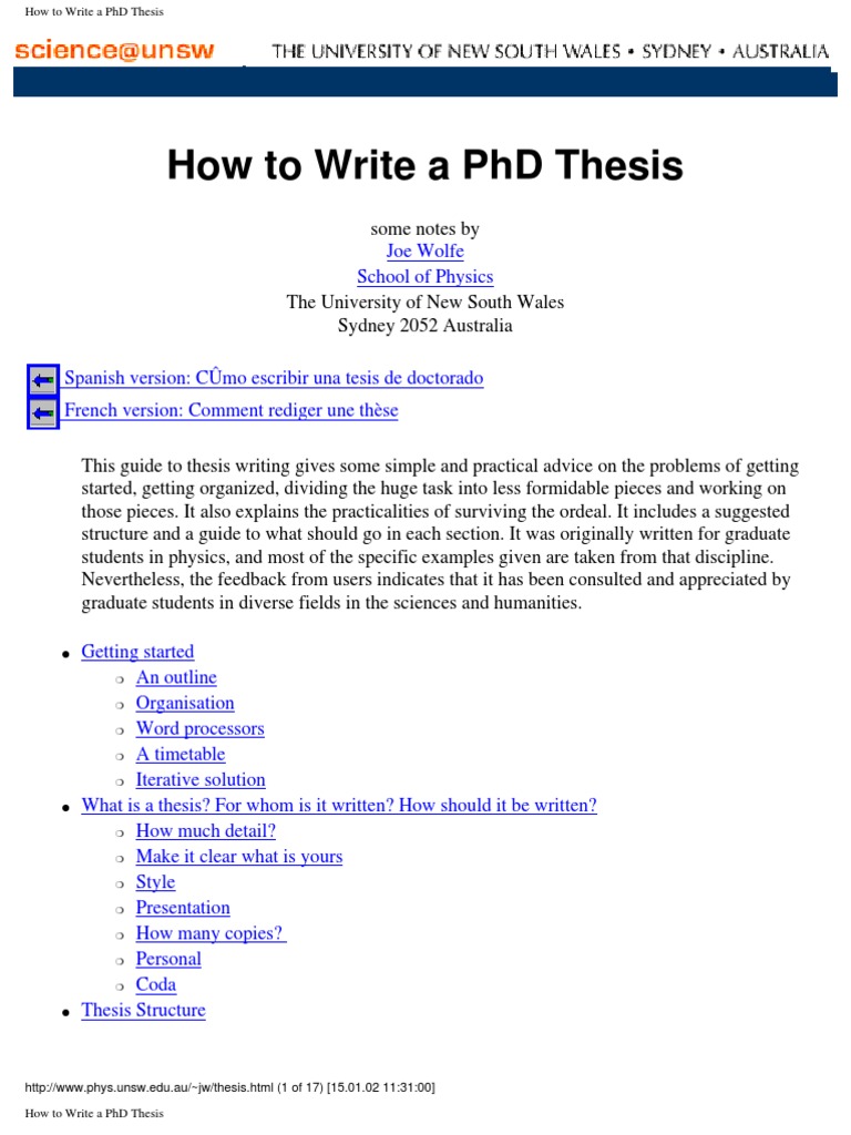 How To Write A PHD Thesis | PDF | Thesis | Errors And Residuals