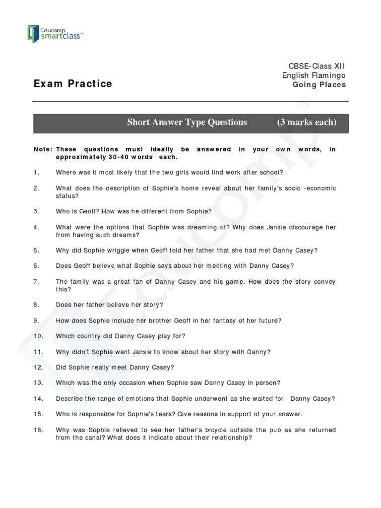 Exam Practice: Short Answer Type Questions (3 Marks Each) | PDF | Dream