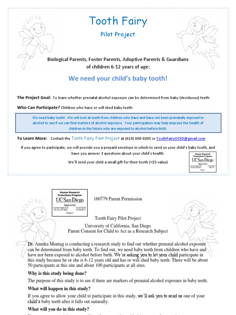 FASD Tooth Fairy Pilot Project | PDF | Experiment | Parent
