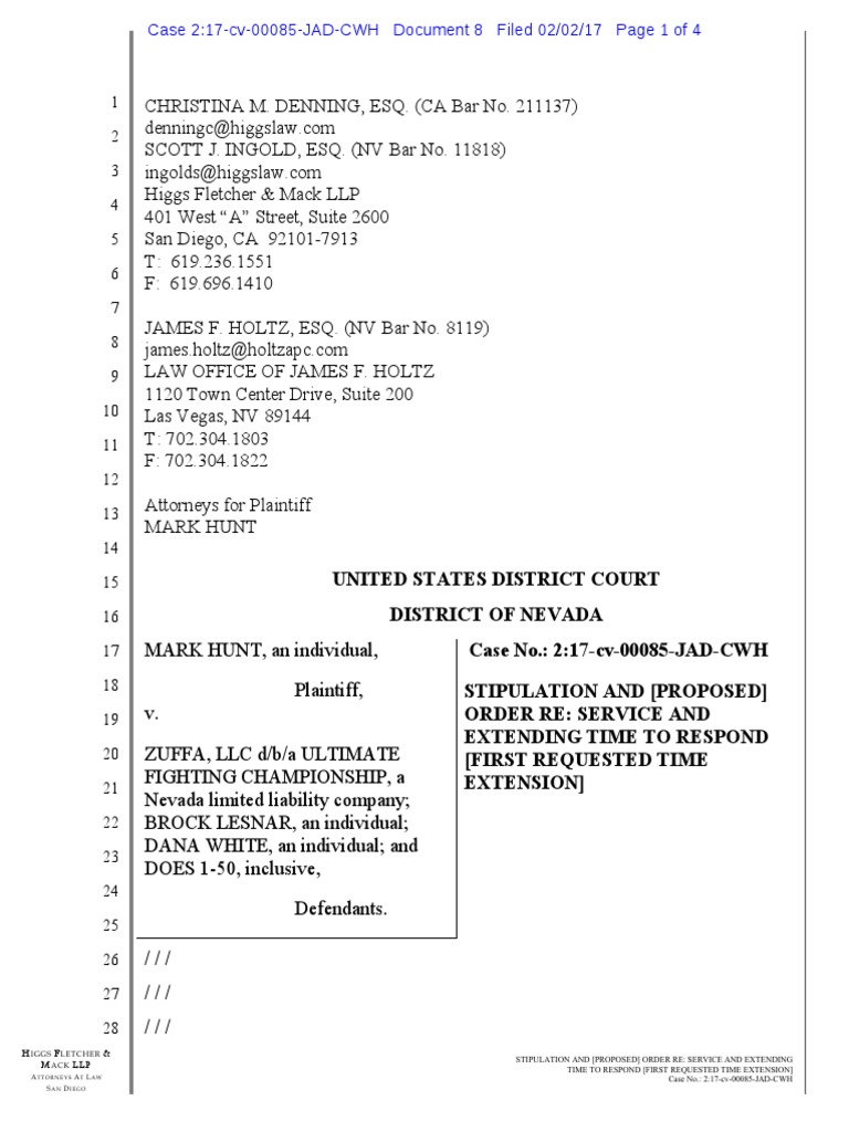 Stipulation To Extend Time To Respond To Complaint | PDF | Complaint ...