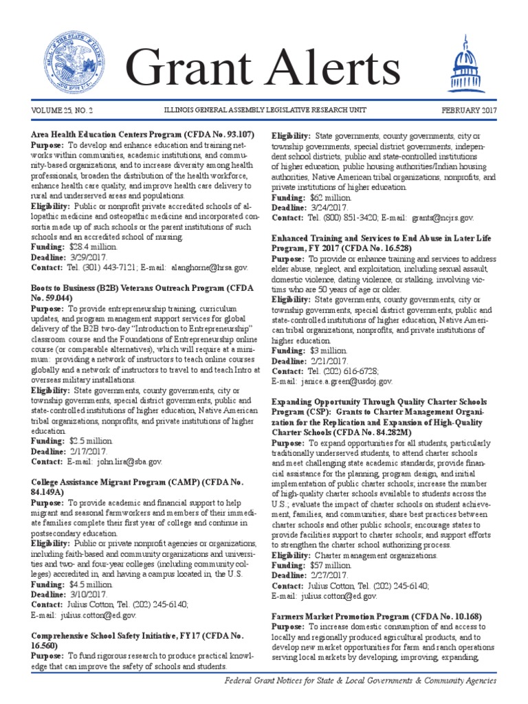 Grant Alert Feb | PDF | Violence | Substance Abuse