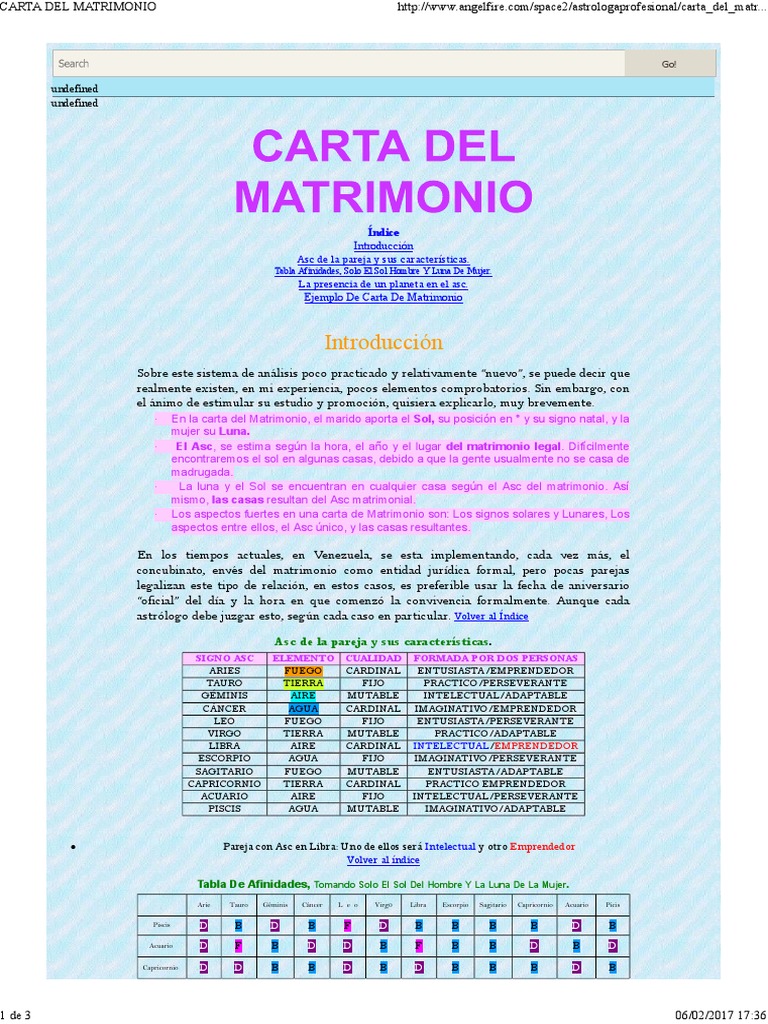 Carta Del Matrimonio | PDF | Luna | Matrimonio