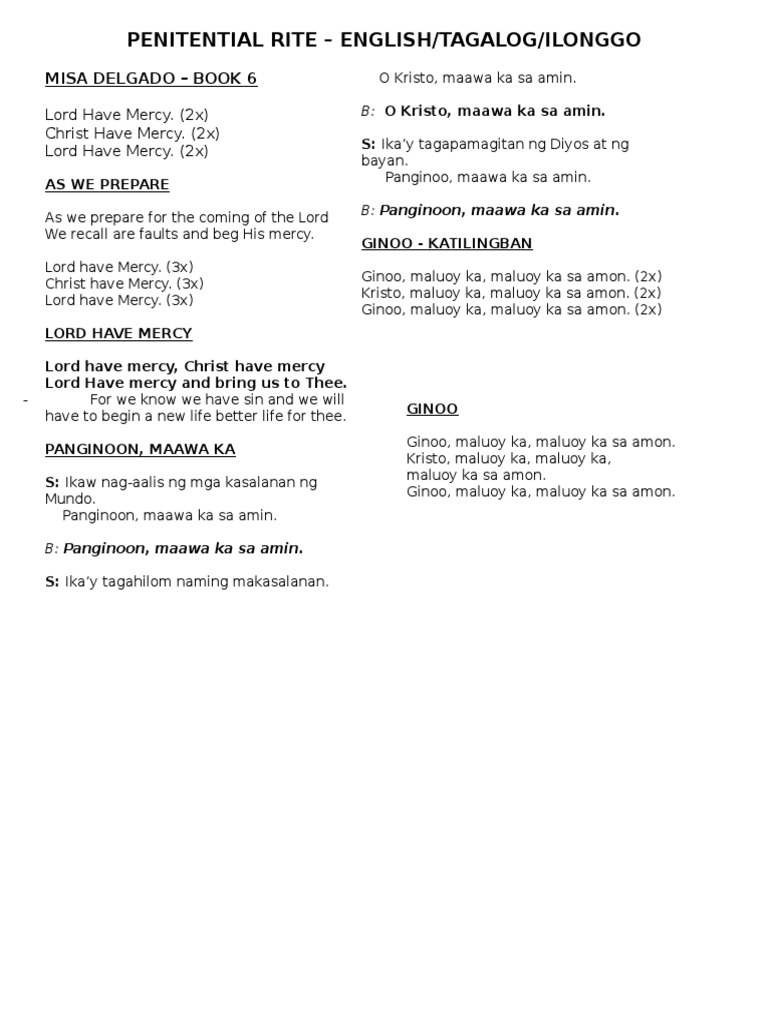 Penitential Rite | PDF