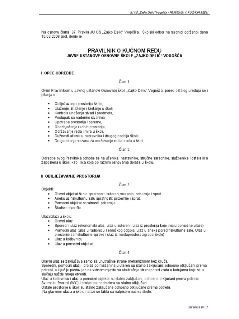 Kucni Red 2008 | PDF