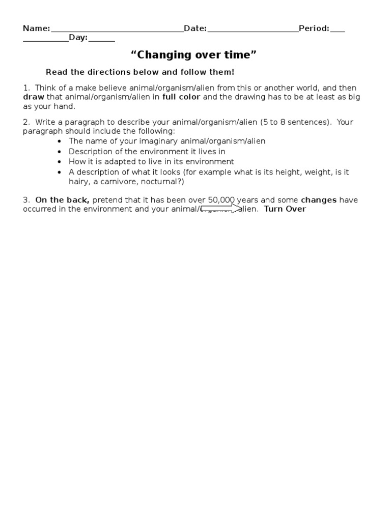 Changing Over Time Full Page | PDF | Organisms | Nature