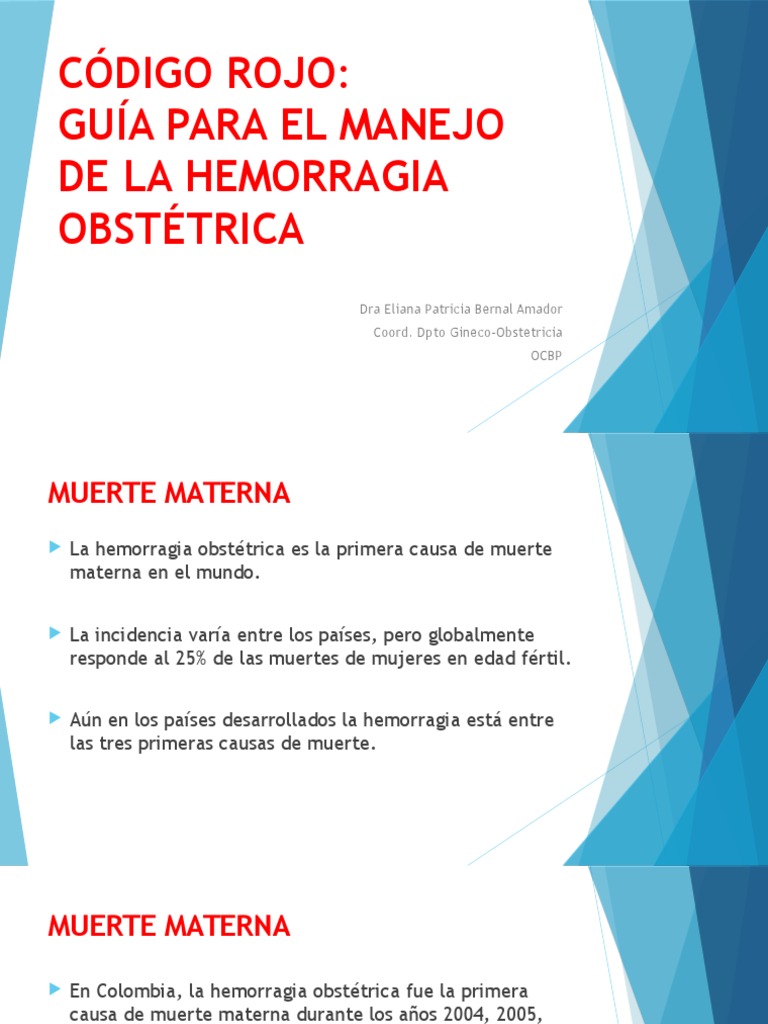 Codigo Rojo en Obstetricia | PDF | Muerte materna | El embarazo