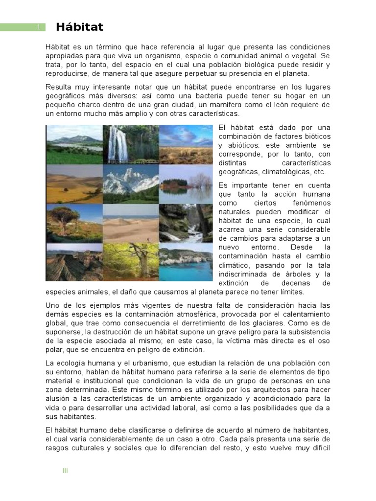 Habitat | PDF | Habitat | Ciencia medioambiental