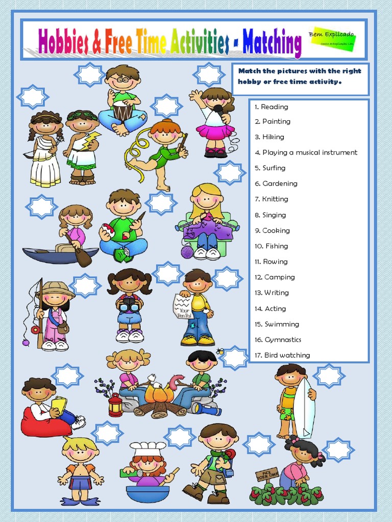 Hobby Picture Matching Activity | PDF | Art