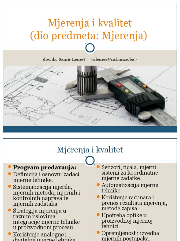 Mjerenja I Kvalitet - Dio Mjerenja | PDF