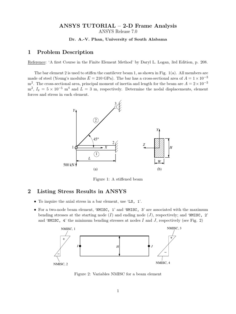 Ansys 2d Frame | PDF | Beam (Structure) | Bending