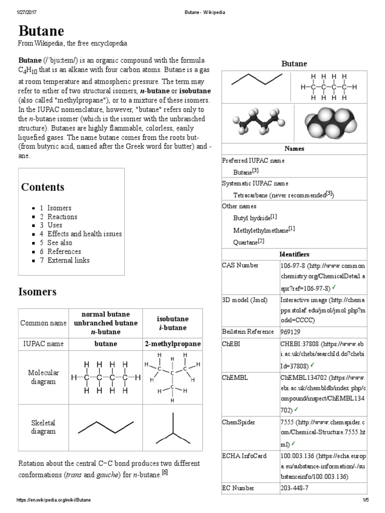 Butane.pdf | Chemical Substances | Chemical Process Engineering
