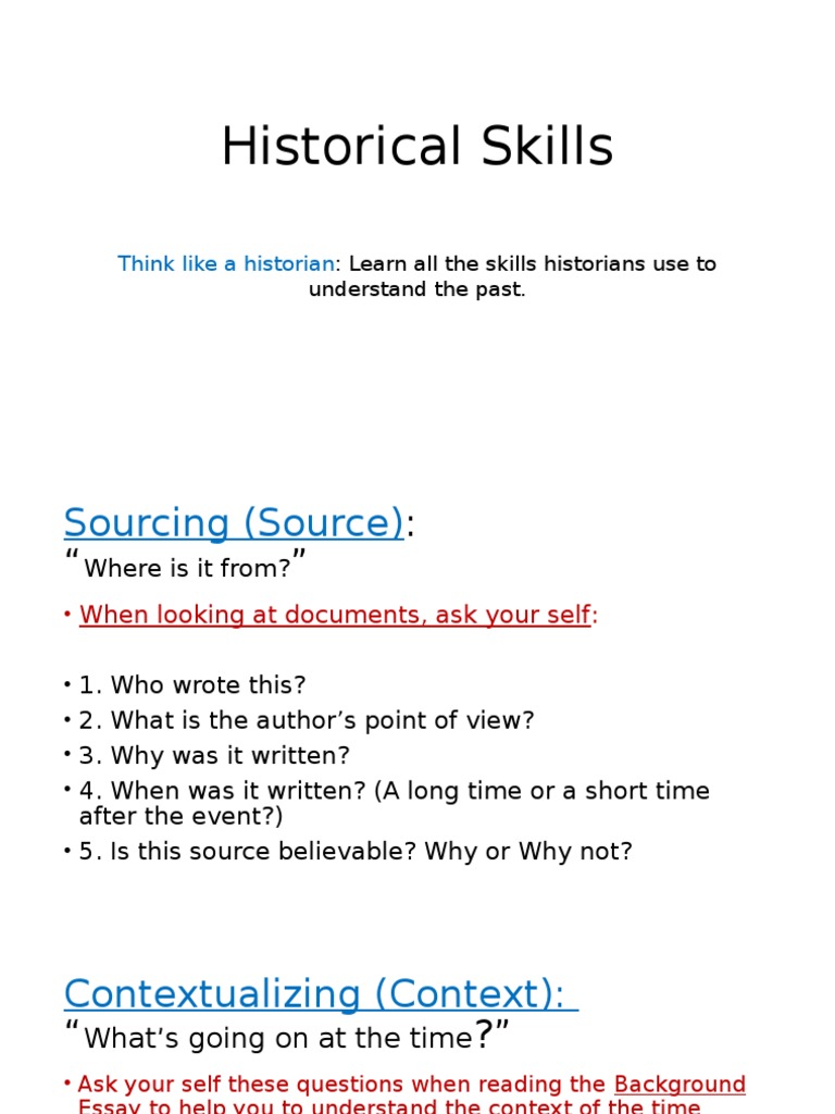 Think Like A Historian 1 | PDF