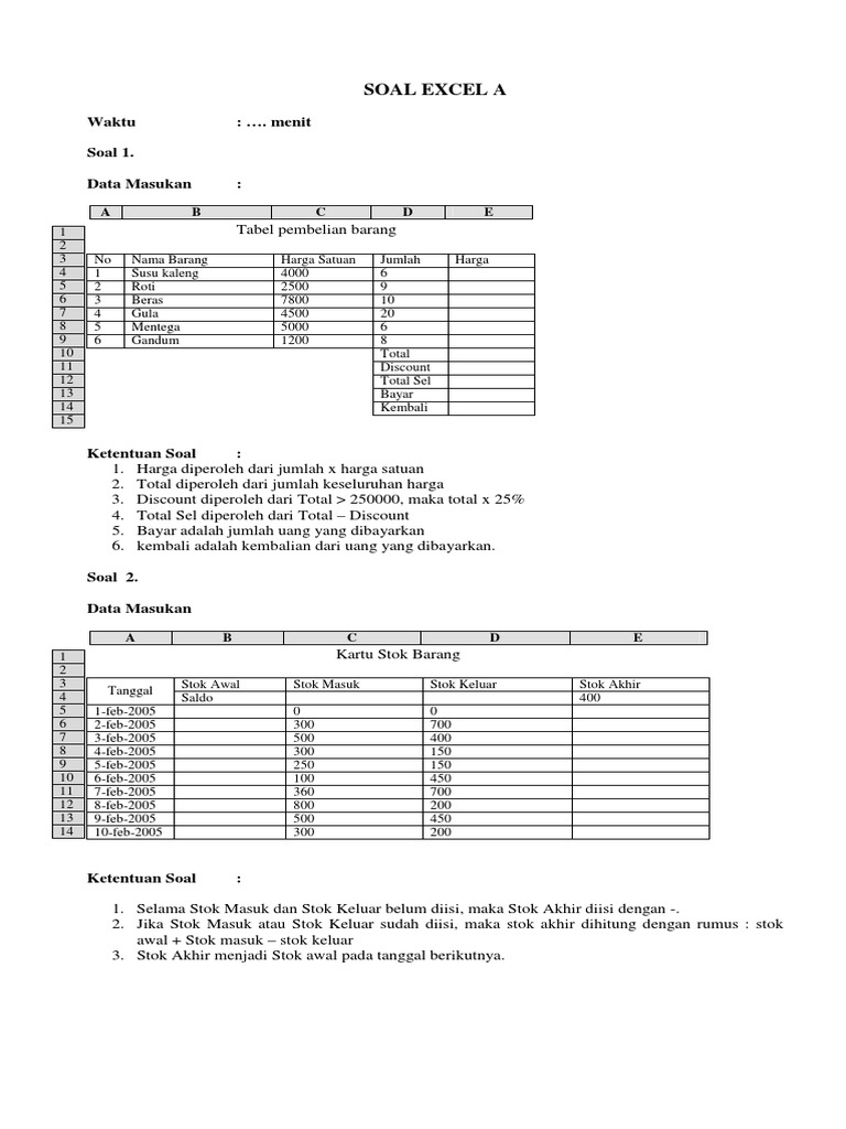 Contoh Excel1 PDF | PDF | Metode & Bahan Ajar