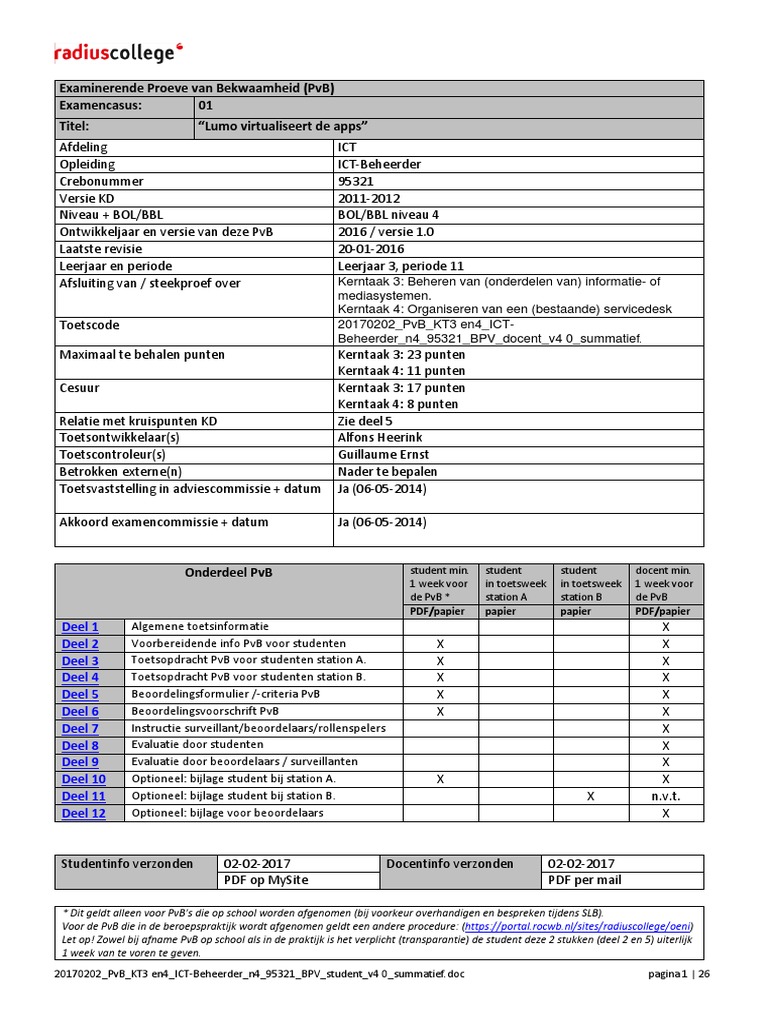 PVB KT3 En4 ICT-Beheerder n4 95321 BPV Student v4 0 Summatief | PDF
