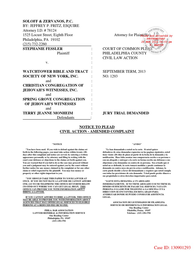 TS - Complaint-First Amended 032614 | PDF | Negligence | Intentional Infliction Of Emotional ...