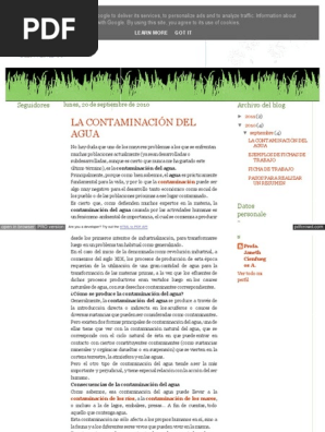 Contaminacion Del Agua Para Niños Fichas De Trabajo