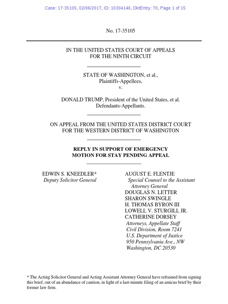 Reply in Support of Emergency Motion For Stay Pending Appeal | PDF