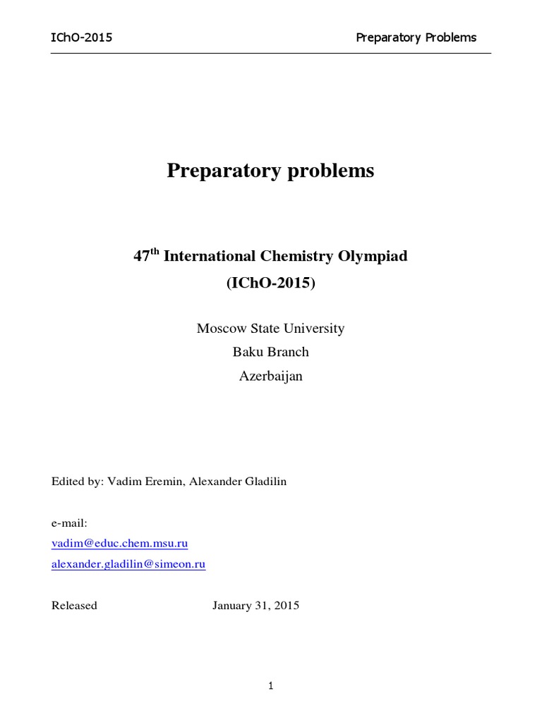 IChO 2015 Preparatory Problems | PDF | Liquefied Natural Gas | Titration